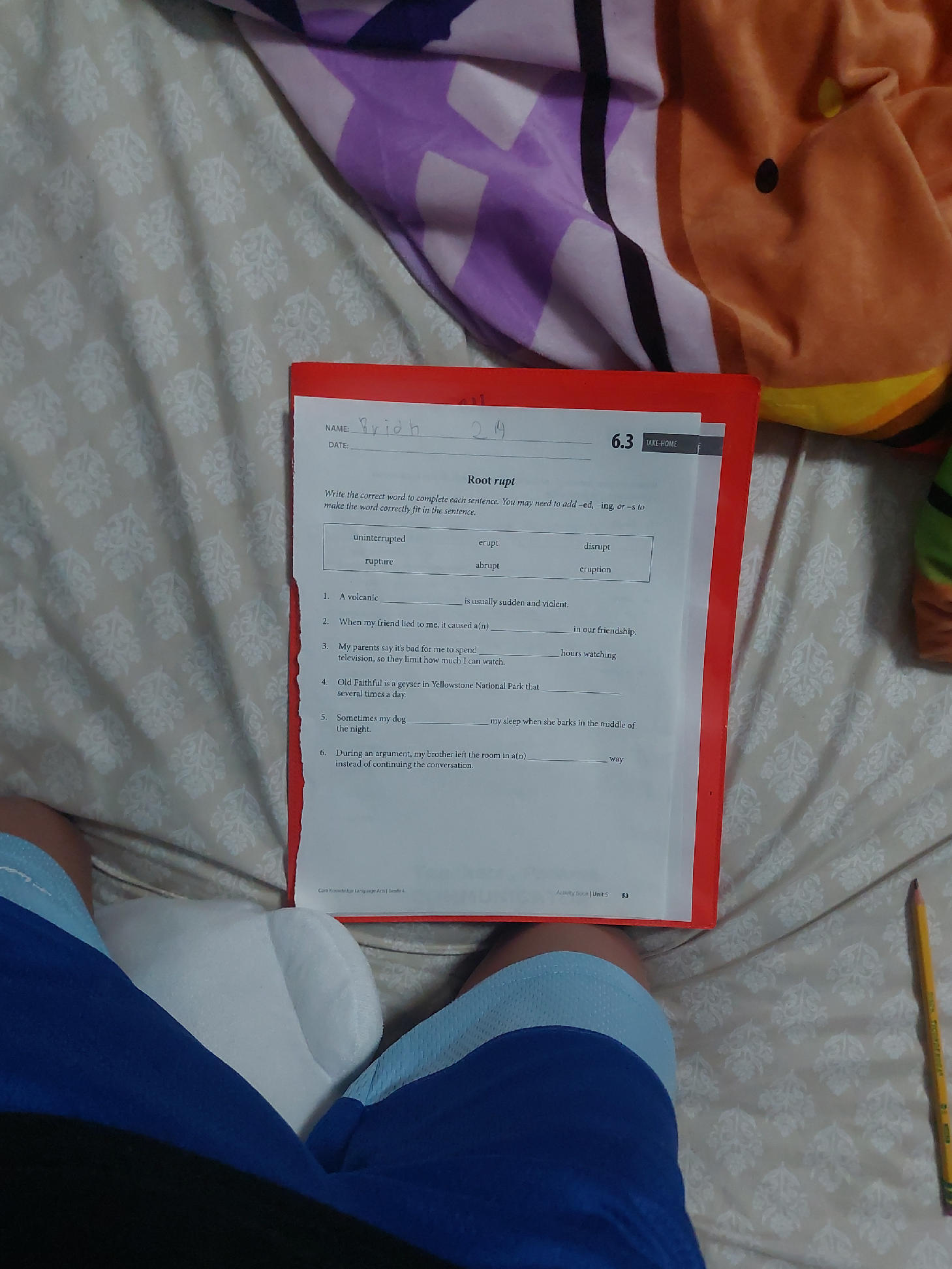 Root rupt Write the correct word to complete | StudyX