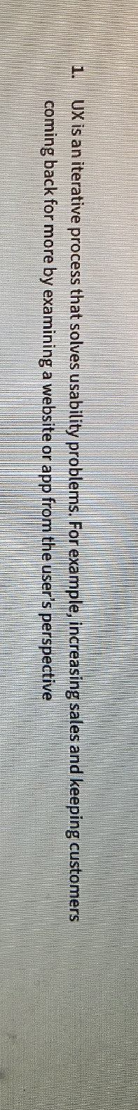 1. UX is an iterative process that solves | StudyX