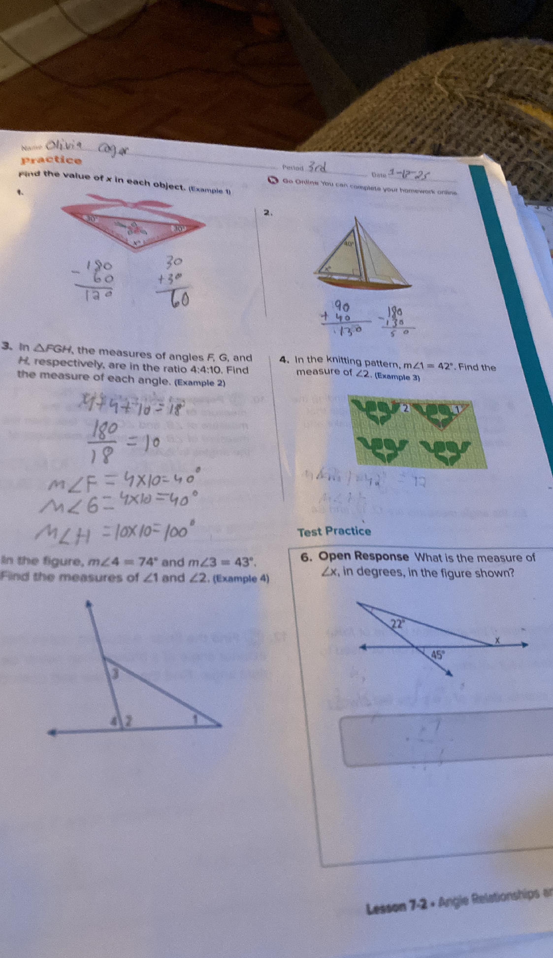 Find the value of $x$ in each object. | StudyX