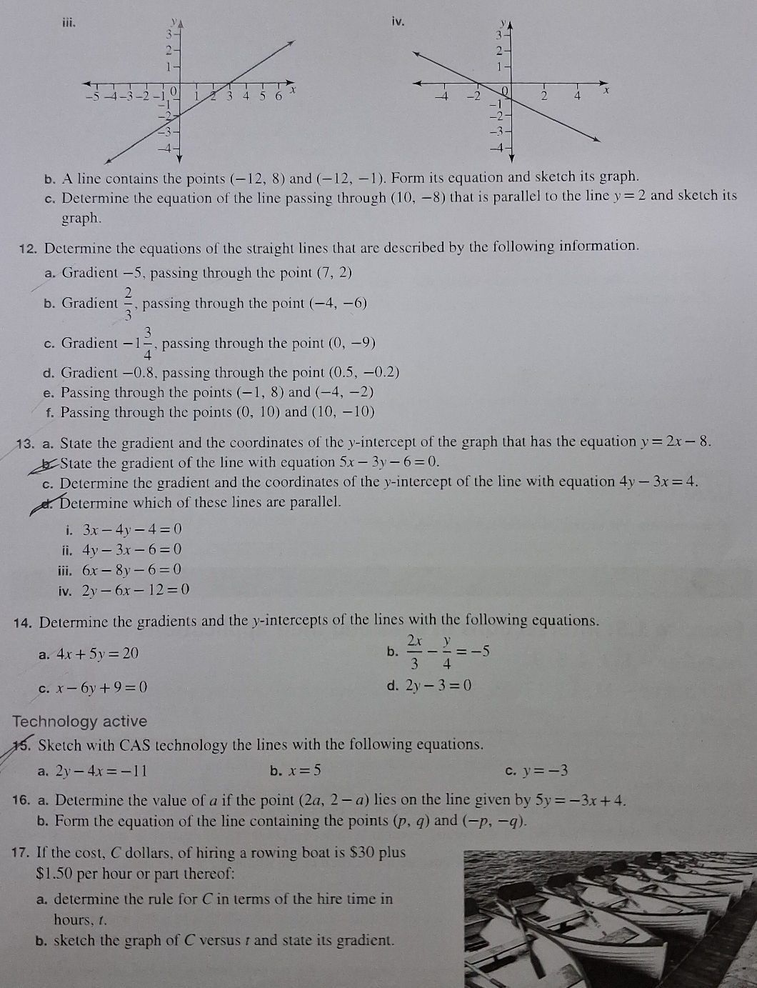 iii. ![Graph of a line passing through (0, | StudyX