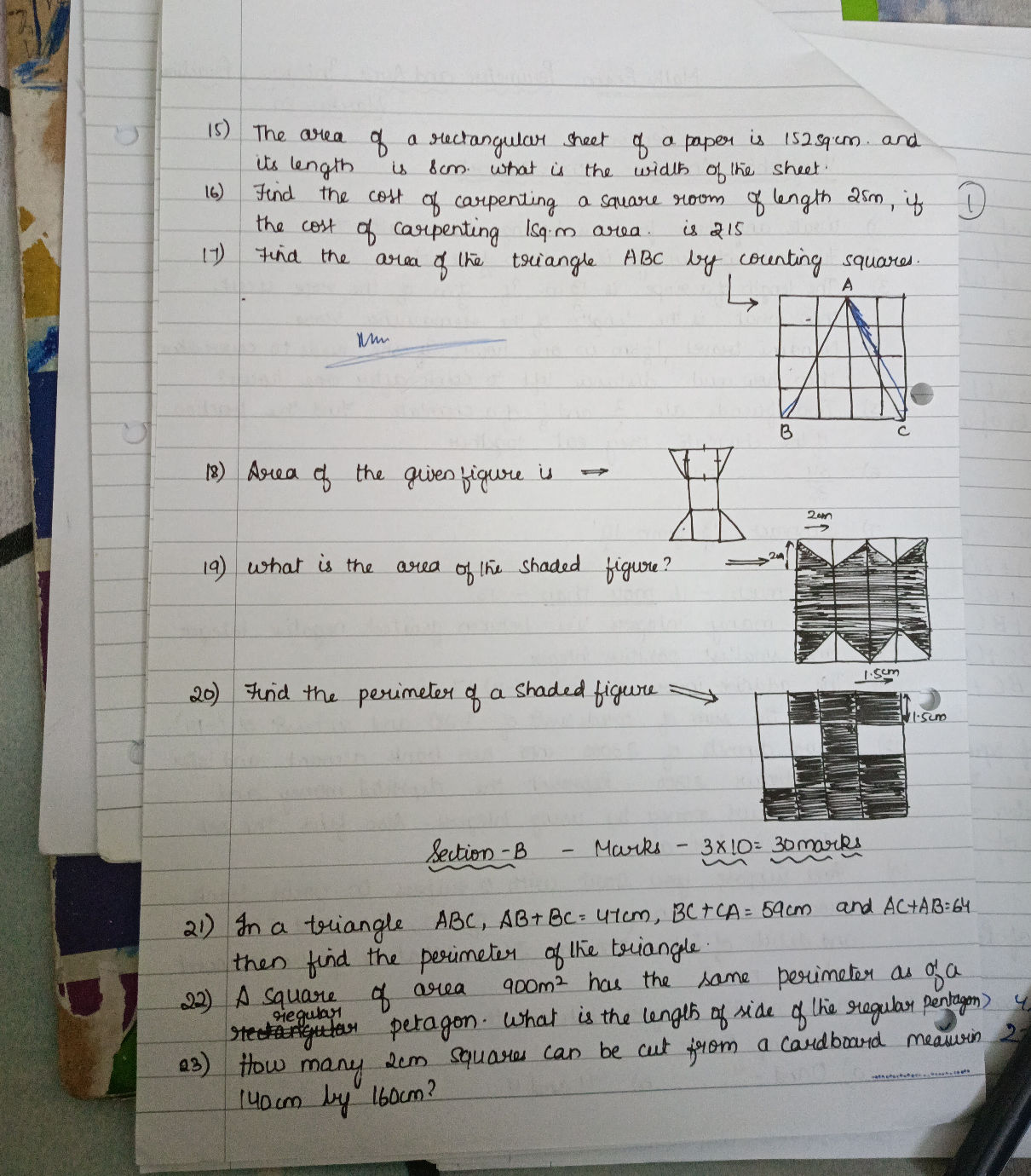 Section-B - Marks - $3 10 = 30 { marks}$ | StudyX
