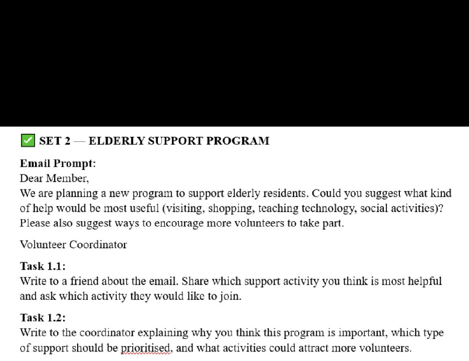 SET 2 — ELDERLY SUPPORT PROGRAM Email | StudyX