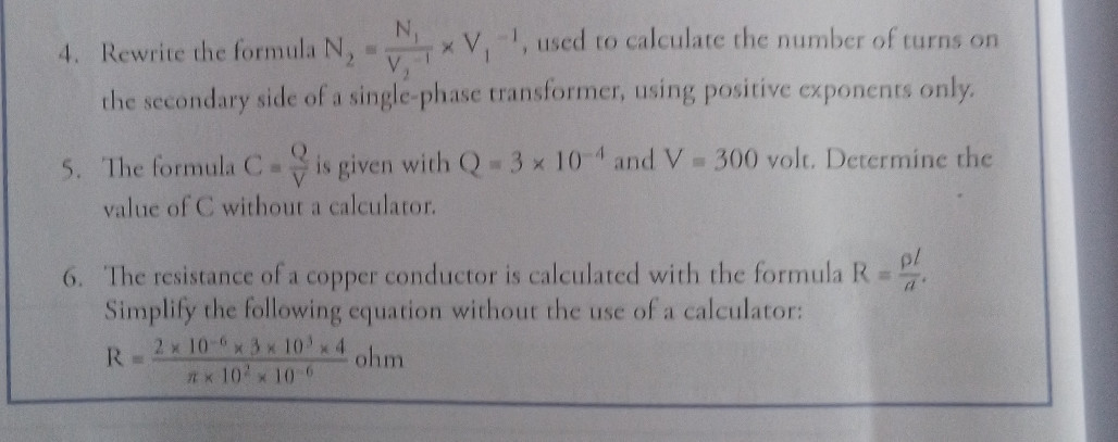 The formula $C = rac{Q}{V}$ is given with | StudyX