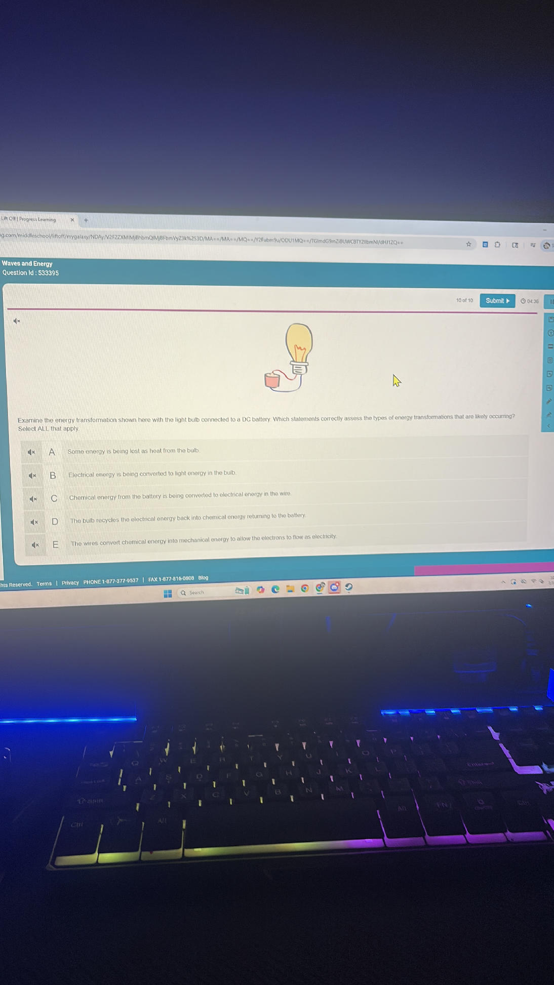 Examine the energy transformation shown here | StudyX