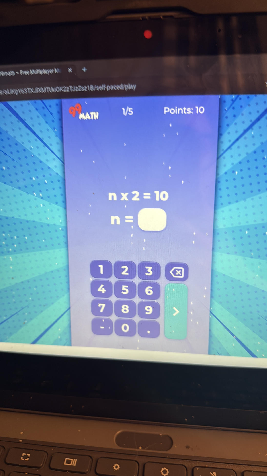 Solve for n in the equation n times 2 equals | StudyX