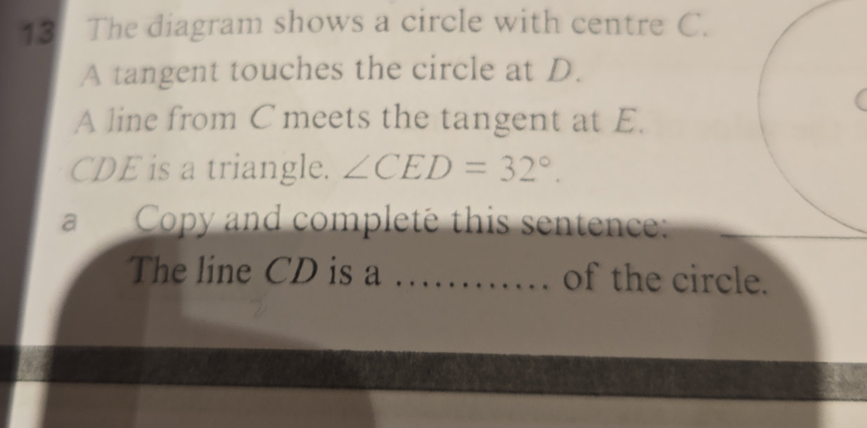 The diagram shows a circle with centre C. A | StudyX