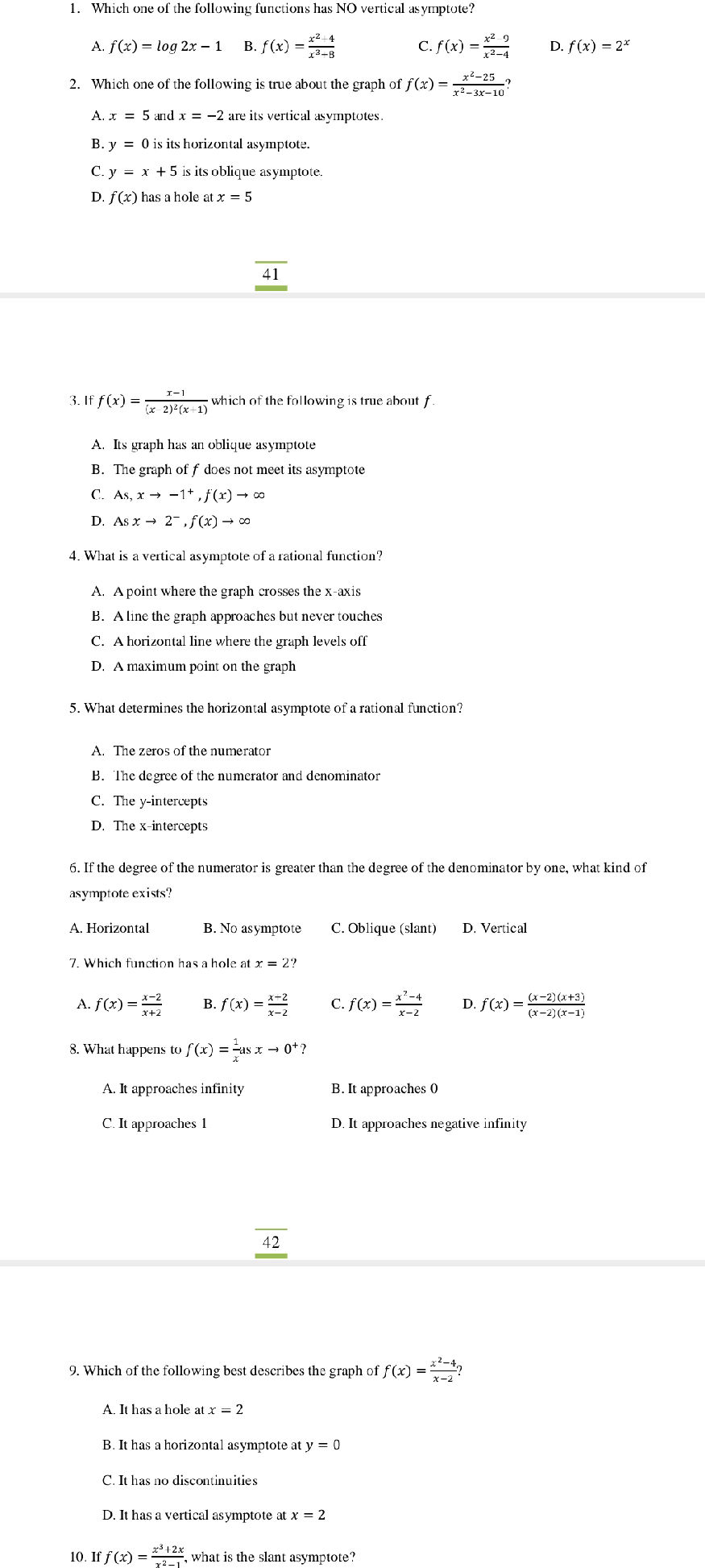 What is a vertical asymptote of a rational | StudyX