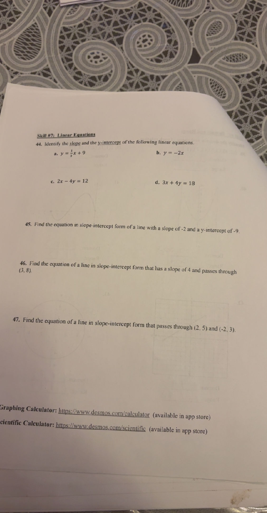 Find the equation of a line in | StudyX