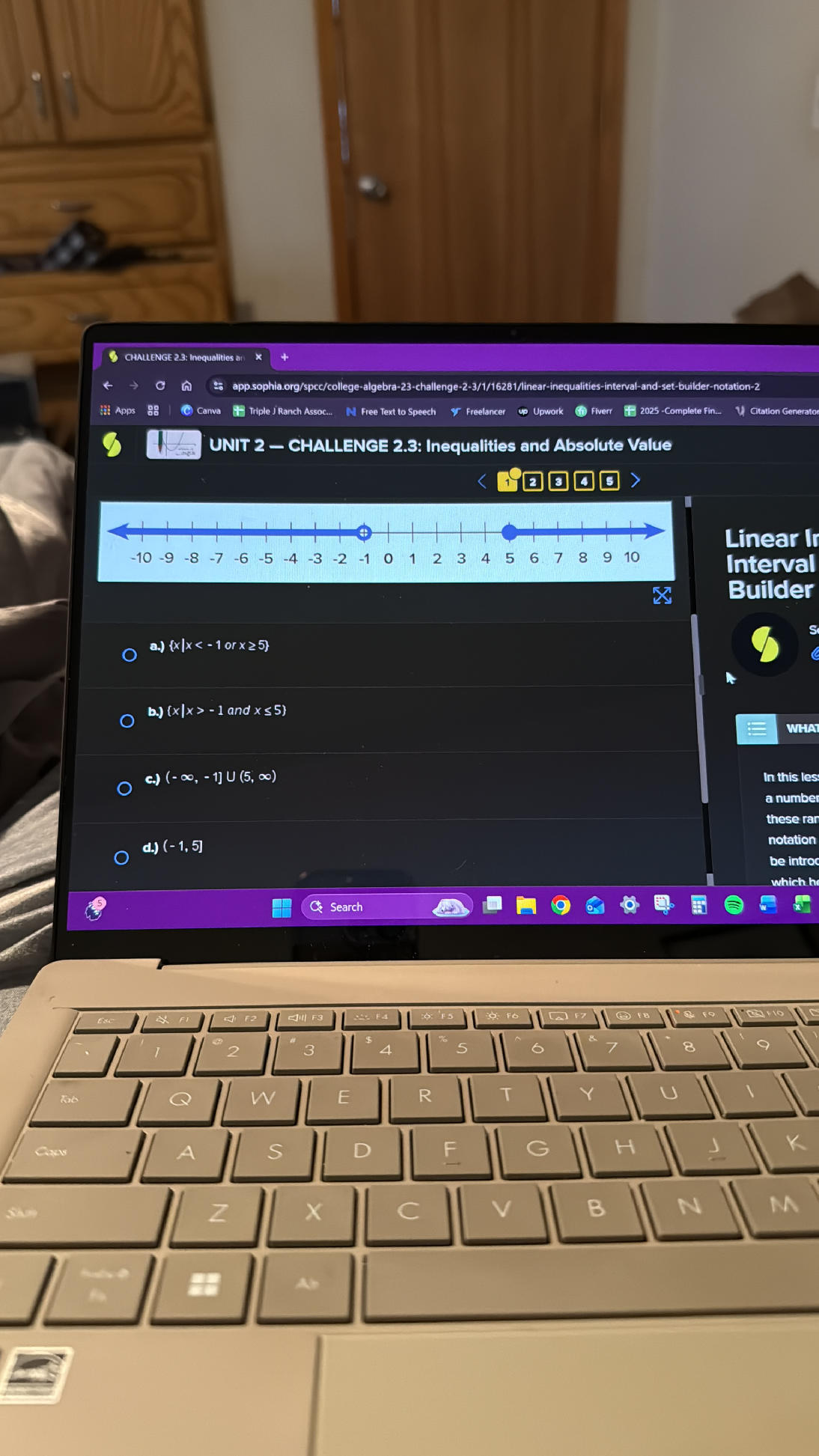 The following number line represents a set | StudyX