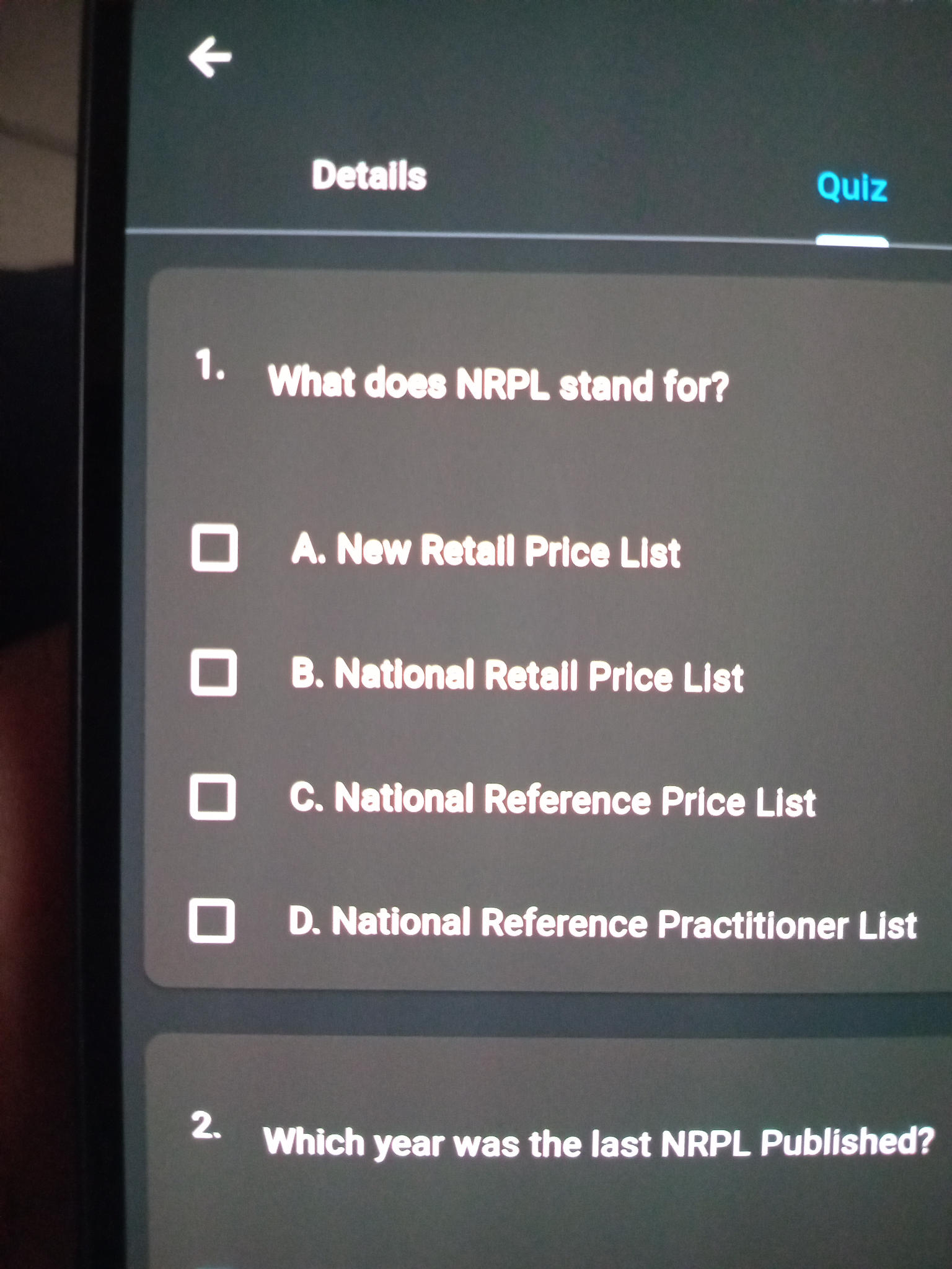 1. What does NRPL stand for? A. New Retail | StudyX