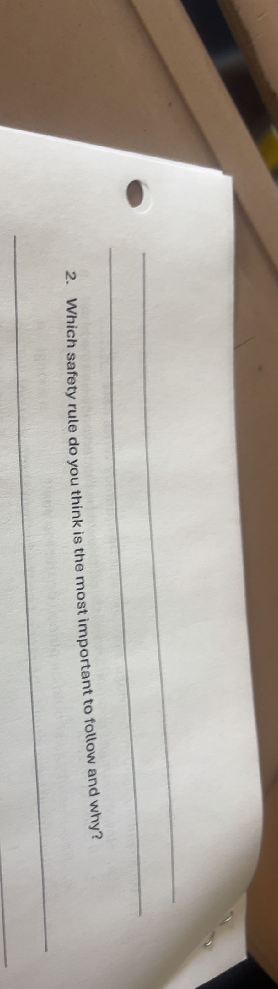 2. Which safety rule do you think is the | StudyX