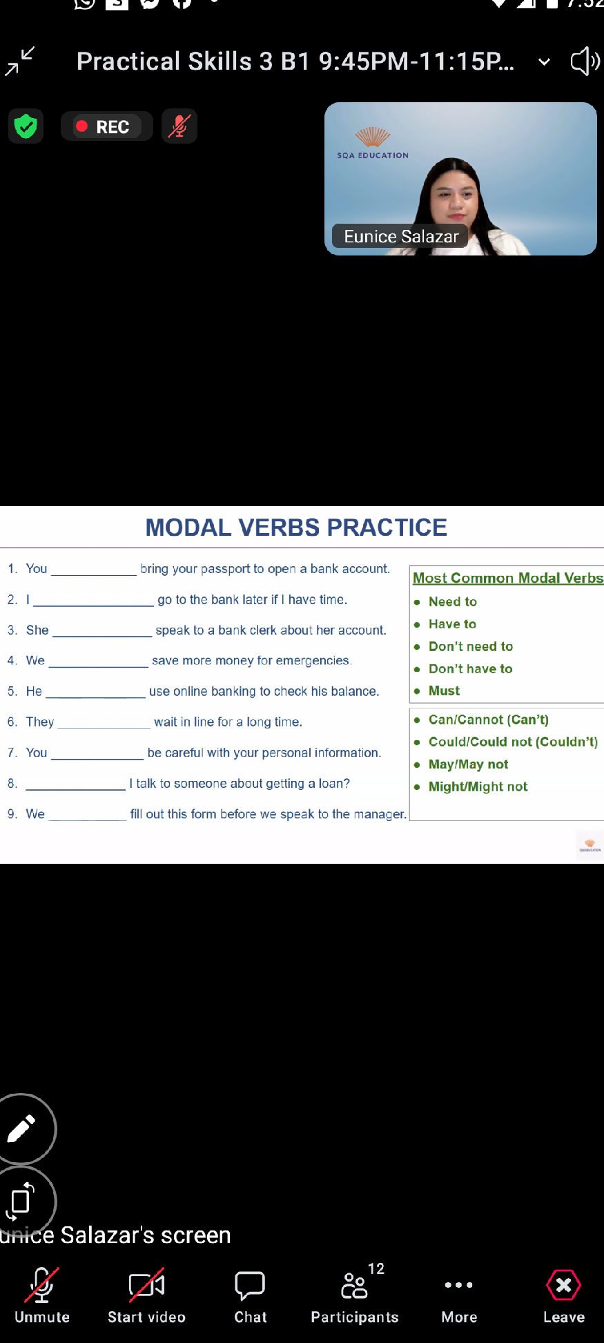 MODAL VERBS PRACTICE Most Common Modal | StudyX