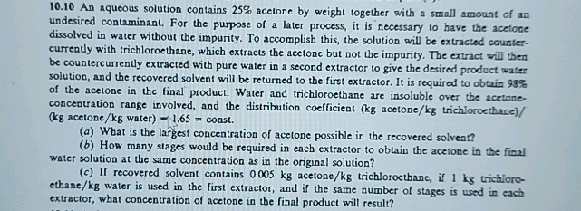 1010 An aqueous solution contains 25 acetone | StudyX