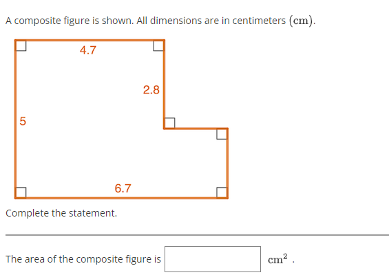 A composite figure is shown All dimensions | StudyX