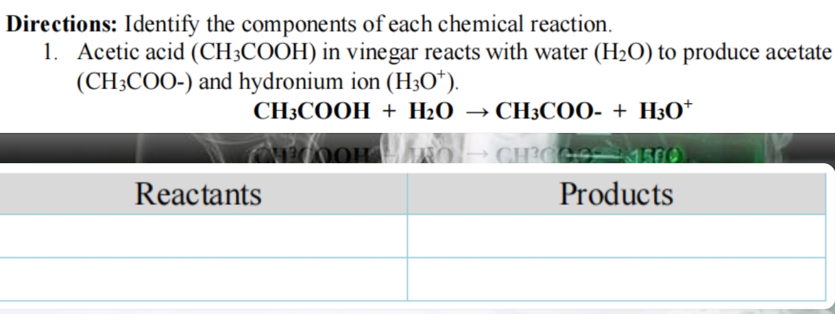 Directions Identify the components of each | StudyX