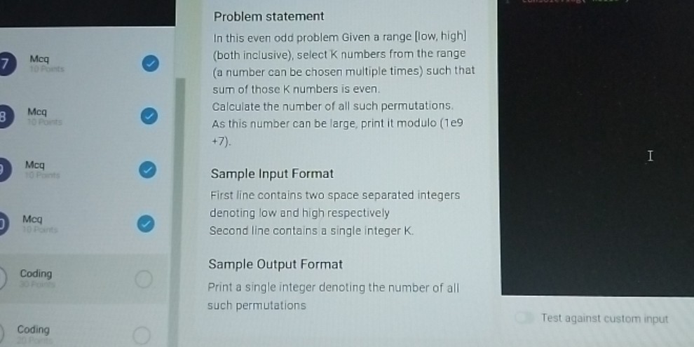 Problem statement In this even odd problem | StudyX