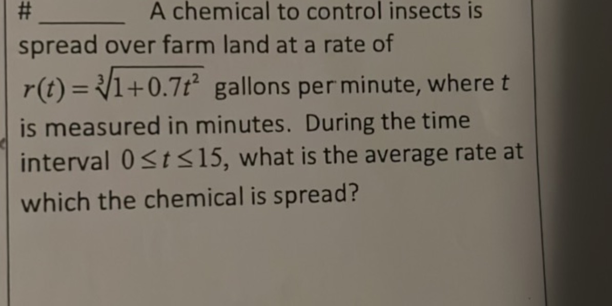 qquad A chemical to control insects is | StudyX