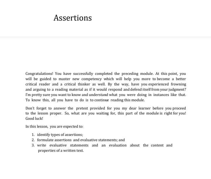 Assertions Congratulations You have | StudyX