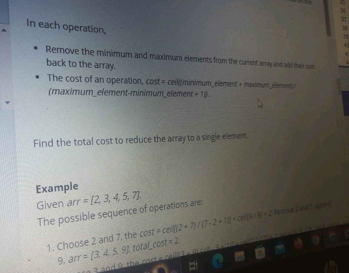 In each operation - Remove the minimum and | StudyX