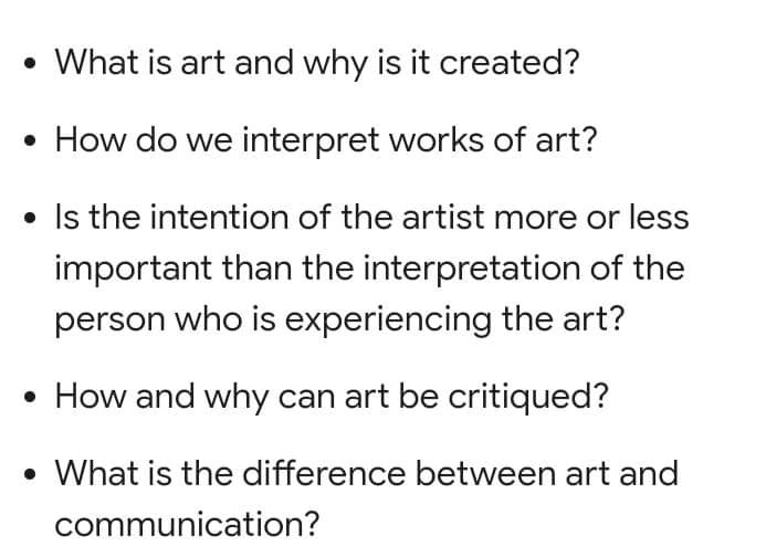What is art and why is it created - How do