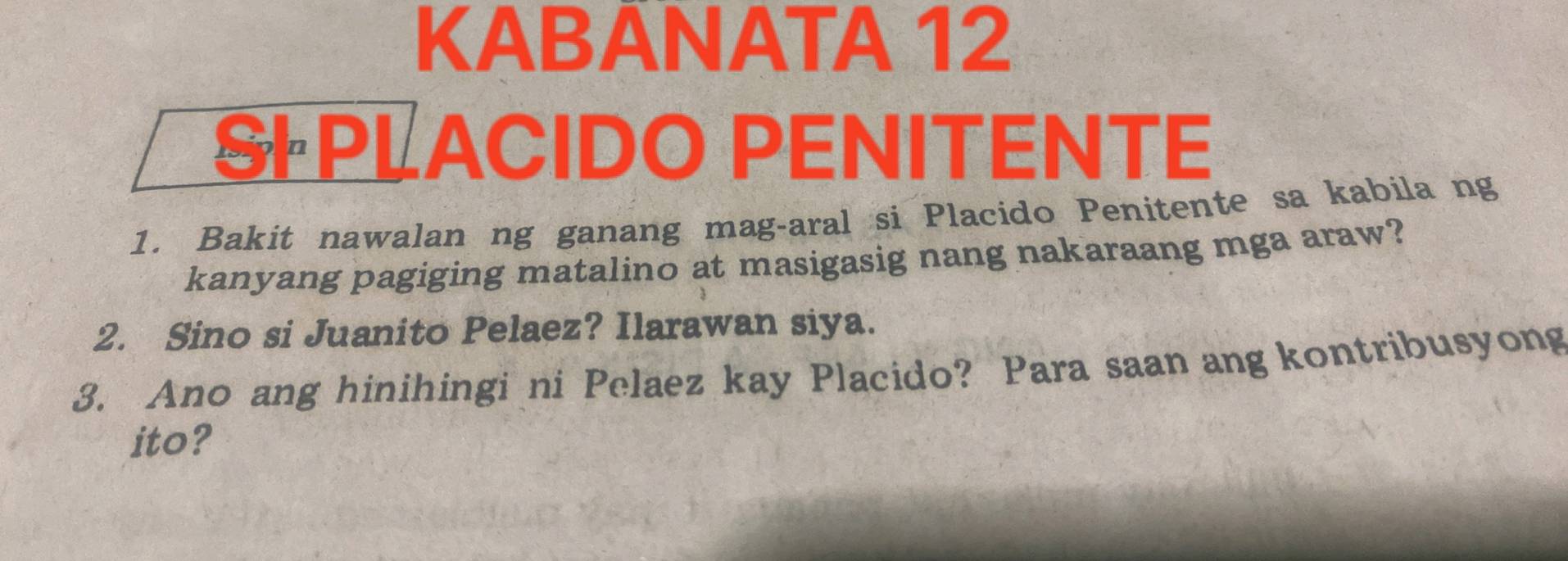 KABANATA 12 SSPIACIDO PENITENTE 1 Bakit | StudyX