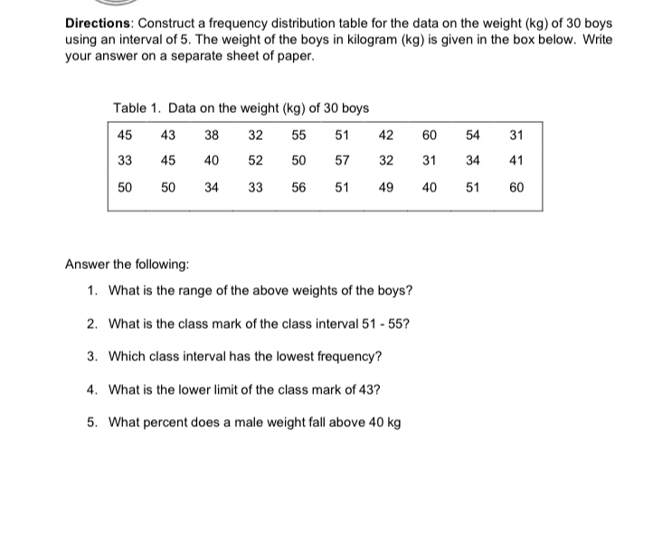 Directions Construct a frequency | StudyX