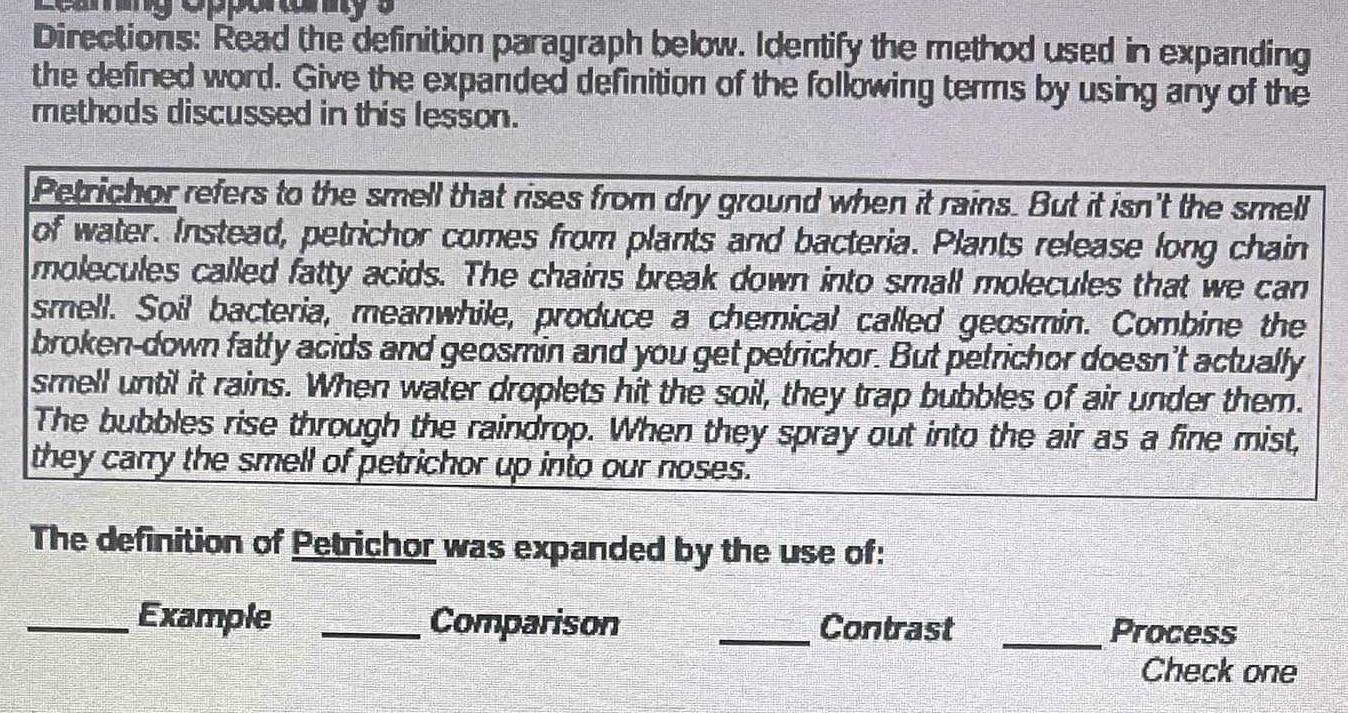 Directions Read the definition paragraph | StudyX