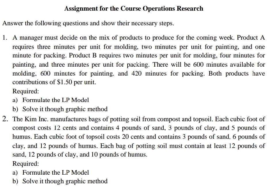 Assignment for the Course Operations | StudyX