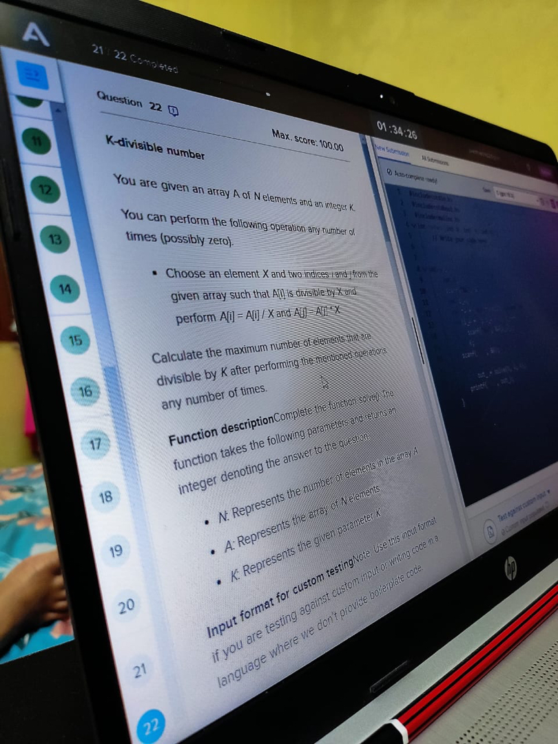 Question 22 You are given an array A of N | StudyX