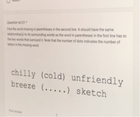 Question wt of Find the word missing in | StudyX
