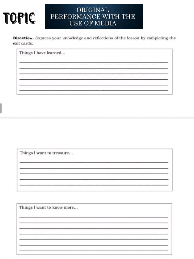 TOPIC ORIGINAL PERFORMANCE WITH THE USE OF | StudyX