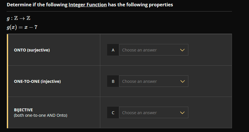 Determine if the following Integer Function | StudyX