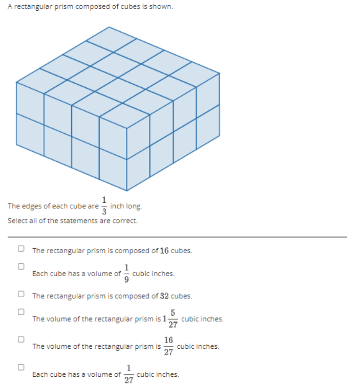 A rectangular prism composed of cubes is