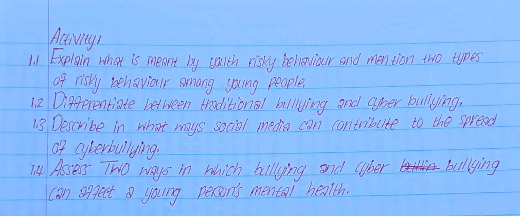 Activity: 1.1 Explain what is meant by youth | StudyX