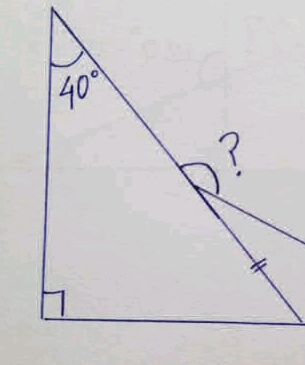The image shows a triangle with a 40 degree | StudyX