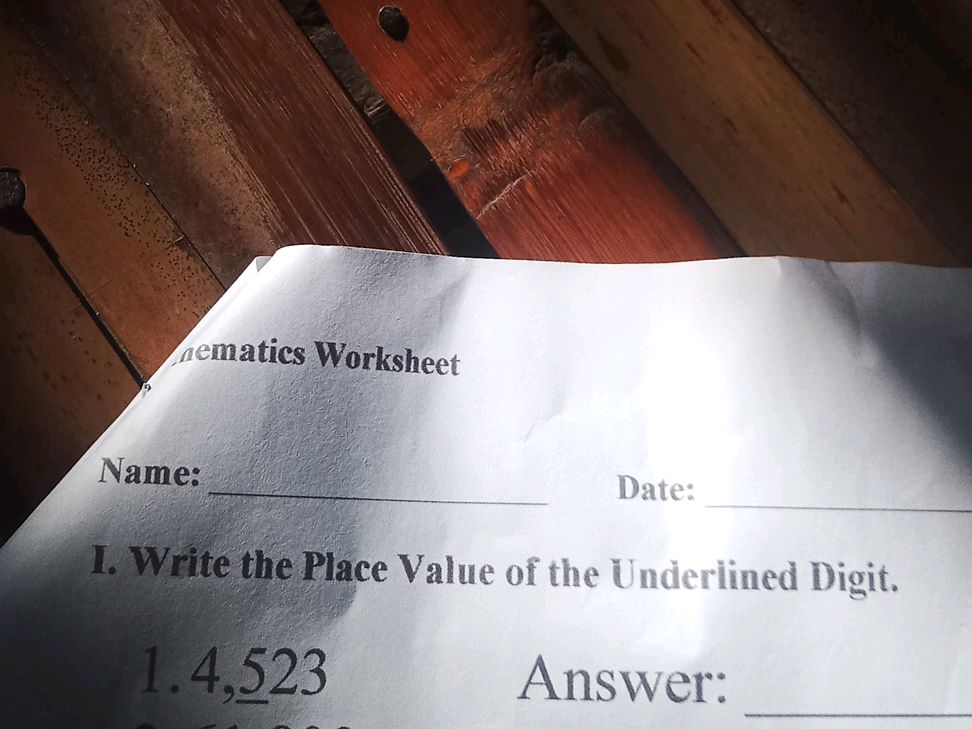 I. Write the Place Value of the Underlined | StudyX