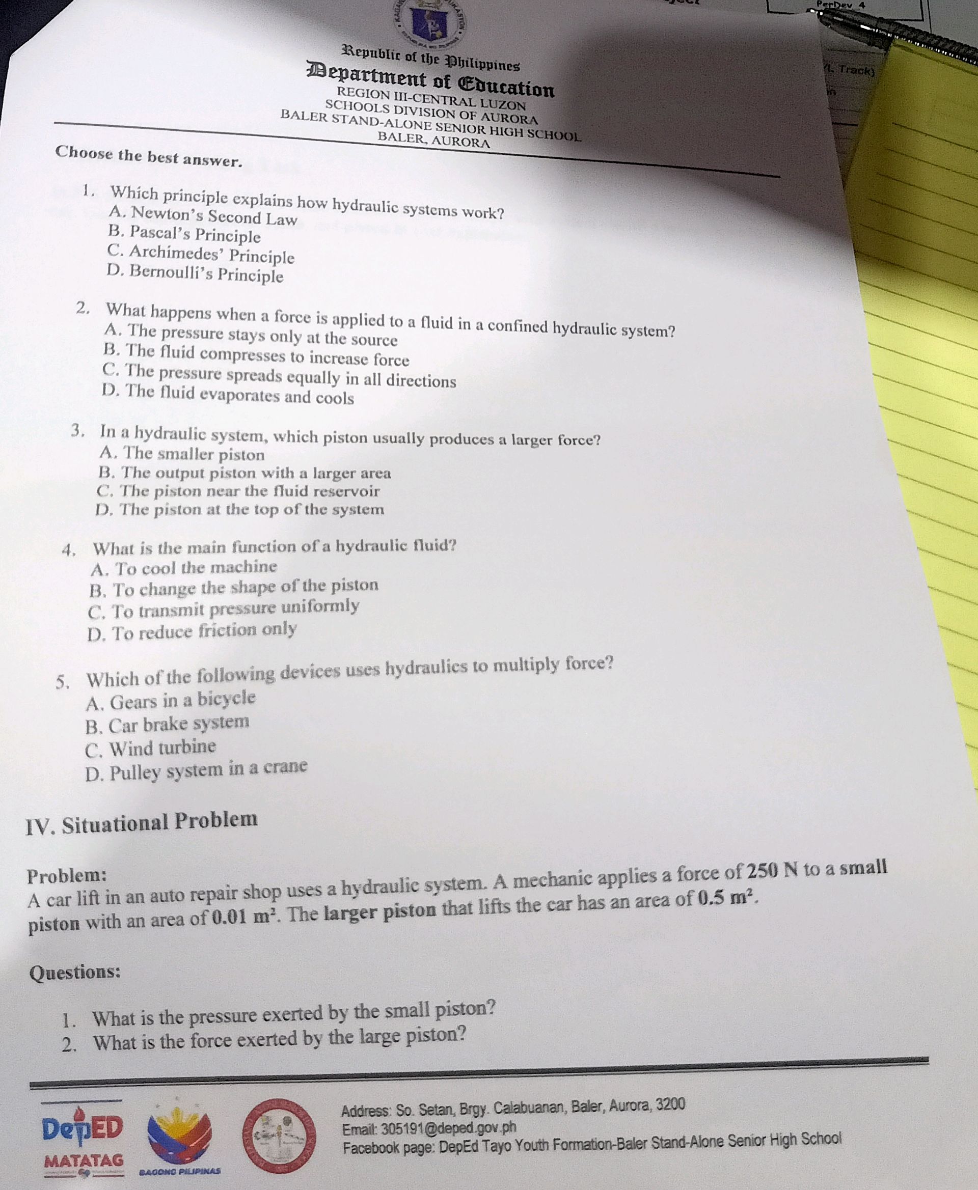 Choose the best answer. 1. Which principle | StudyX