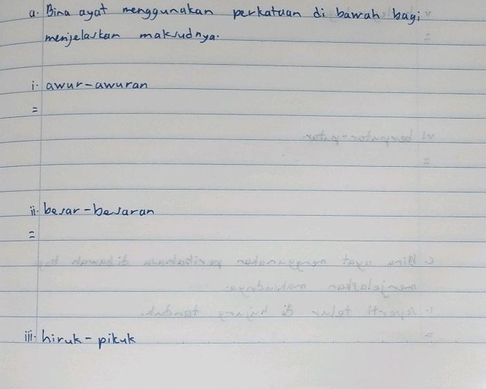 a. Bina ayat menggunakan perkataan di bawah | StudyX