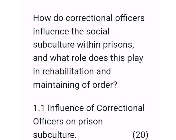 How do correctional officers influence the | StudyX