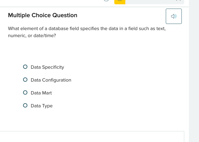 What element of a database field specifies