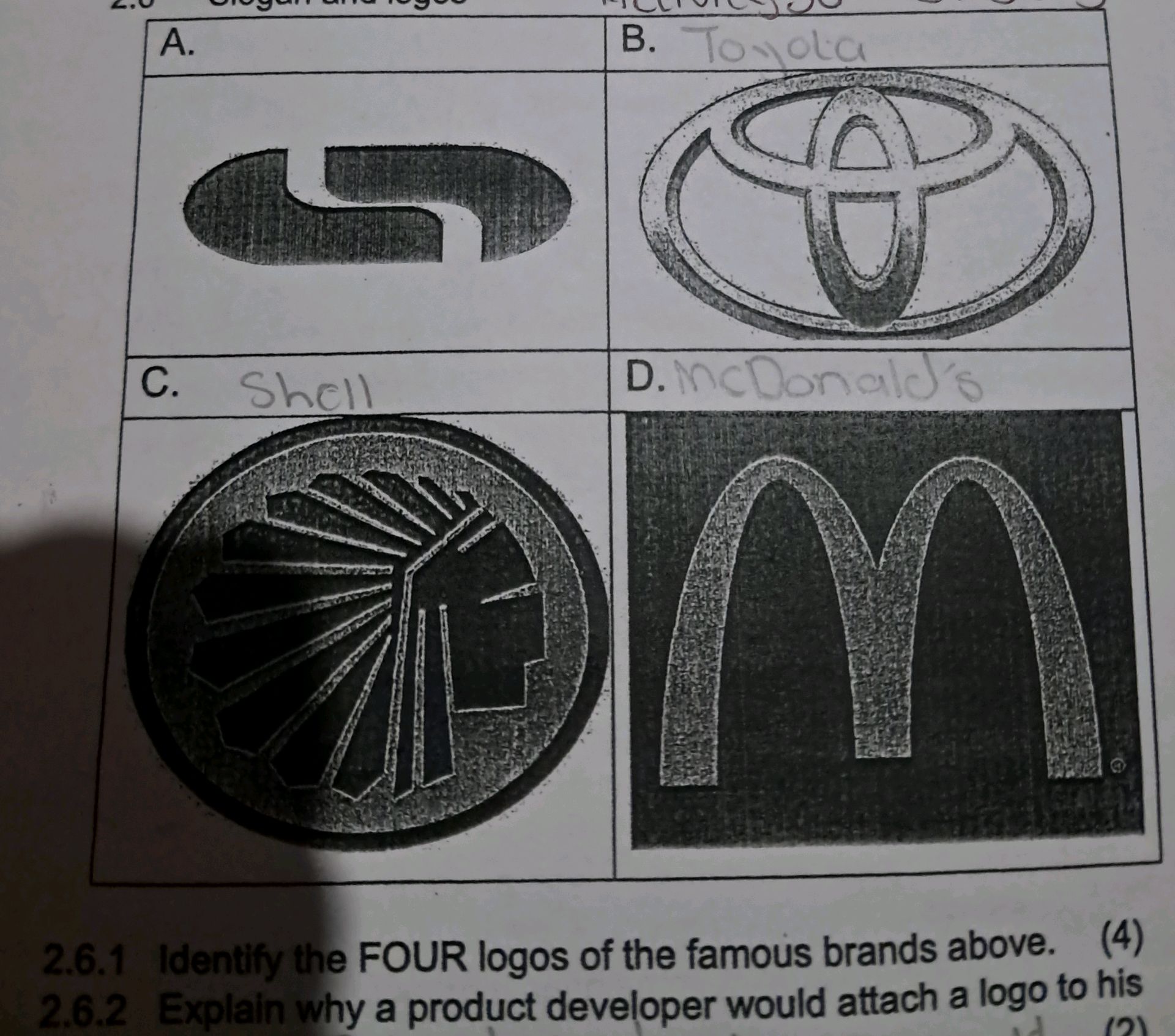 2.6.1 Identify the FOUR logos of the famous