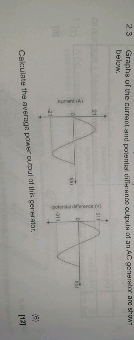 Graphs of the current and potential | StudyX
