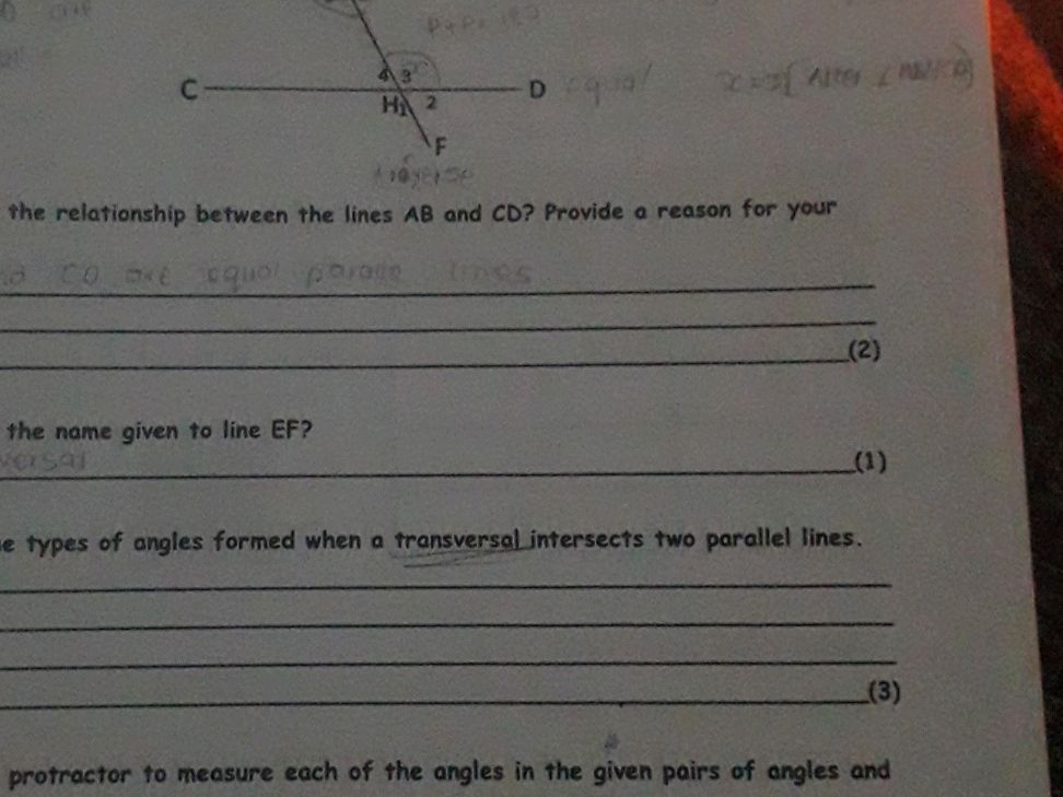the relationship between the lines AB and | StudyX