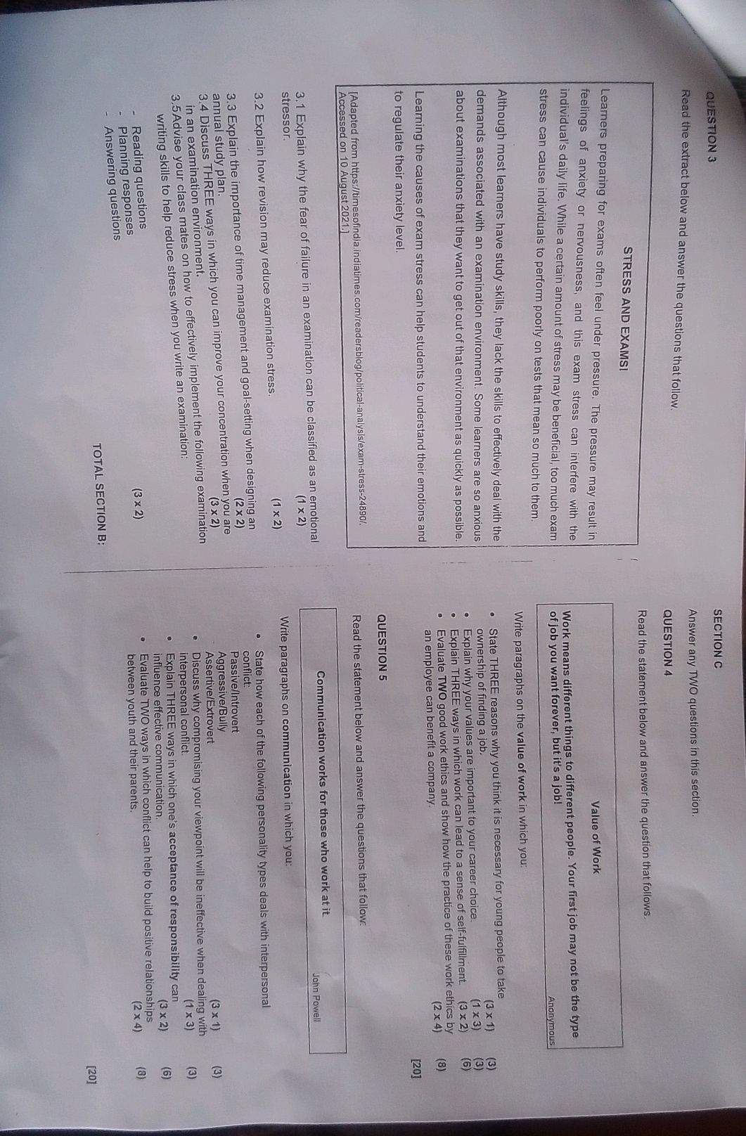 QUESTION 3 Read the extract below and answer | StudyX