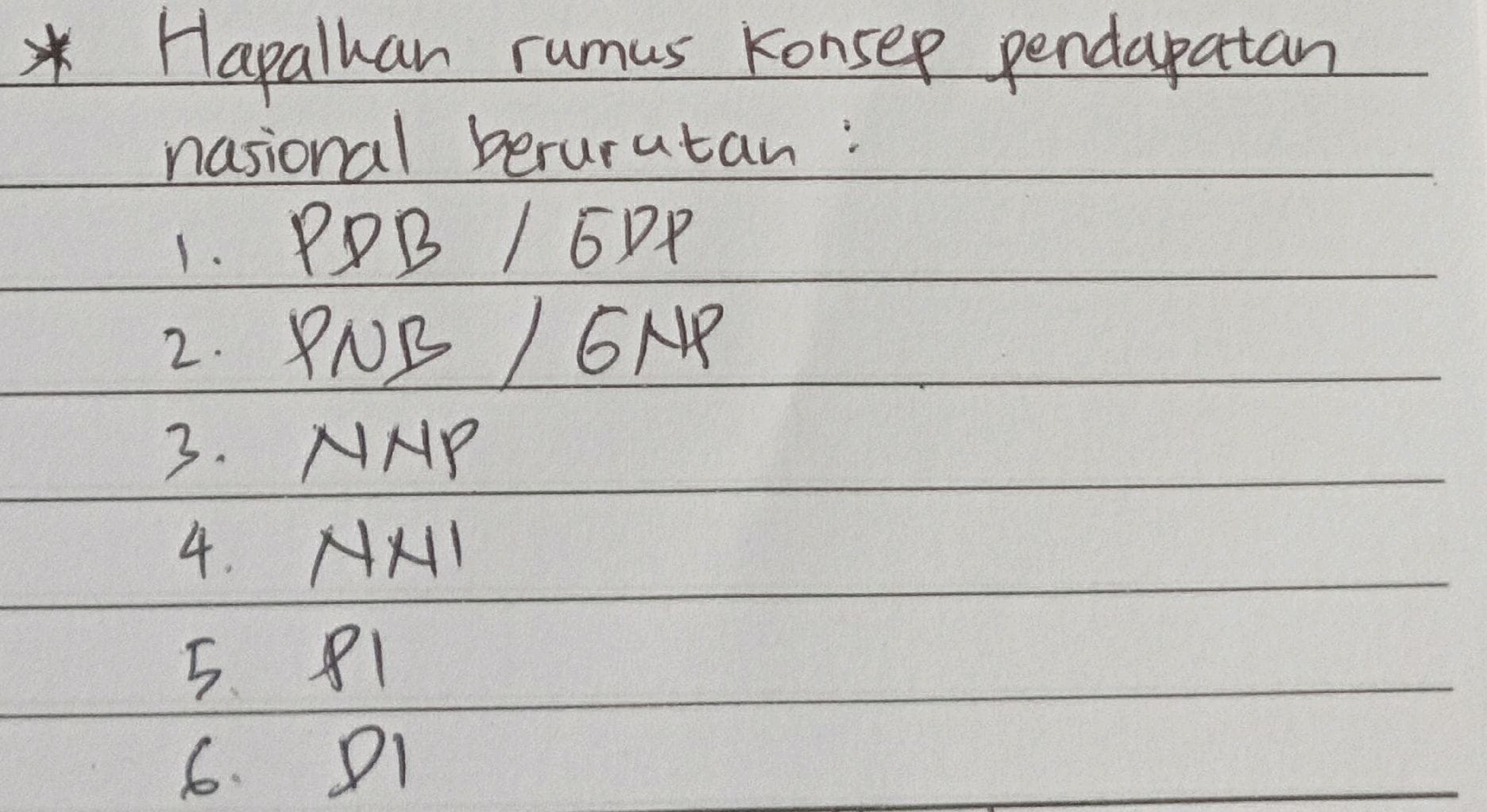 Hapalkan rumus konsep pendapatan nasional | StudyX