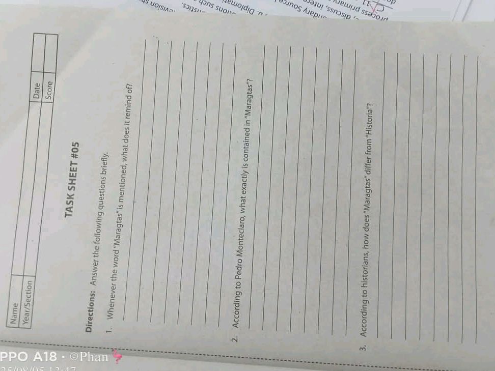 Directions: Answer the following questions | StudyX