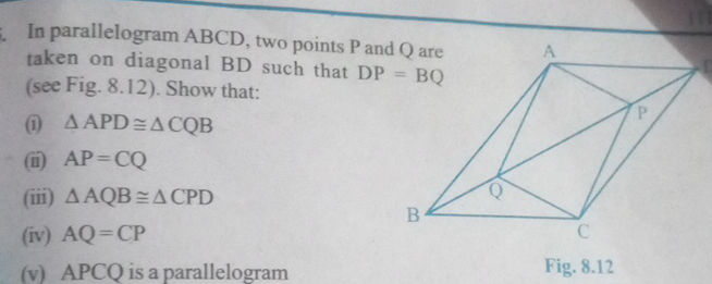 In parallelogram ABCD, two points P and Q | StudyX