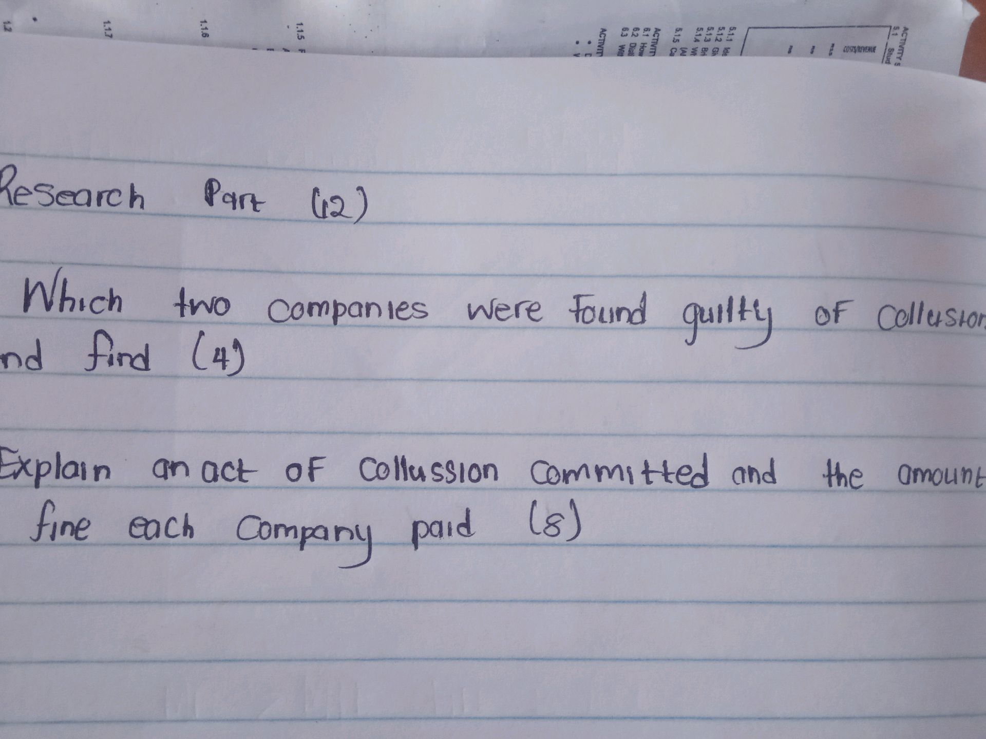 Research Part (12) Which two companies were | StudyX