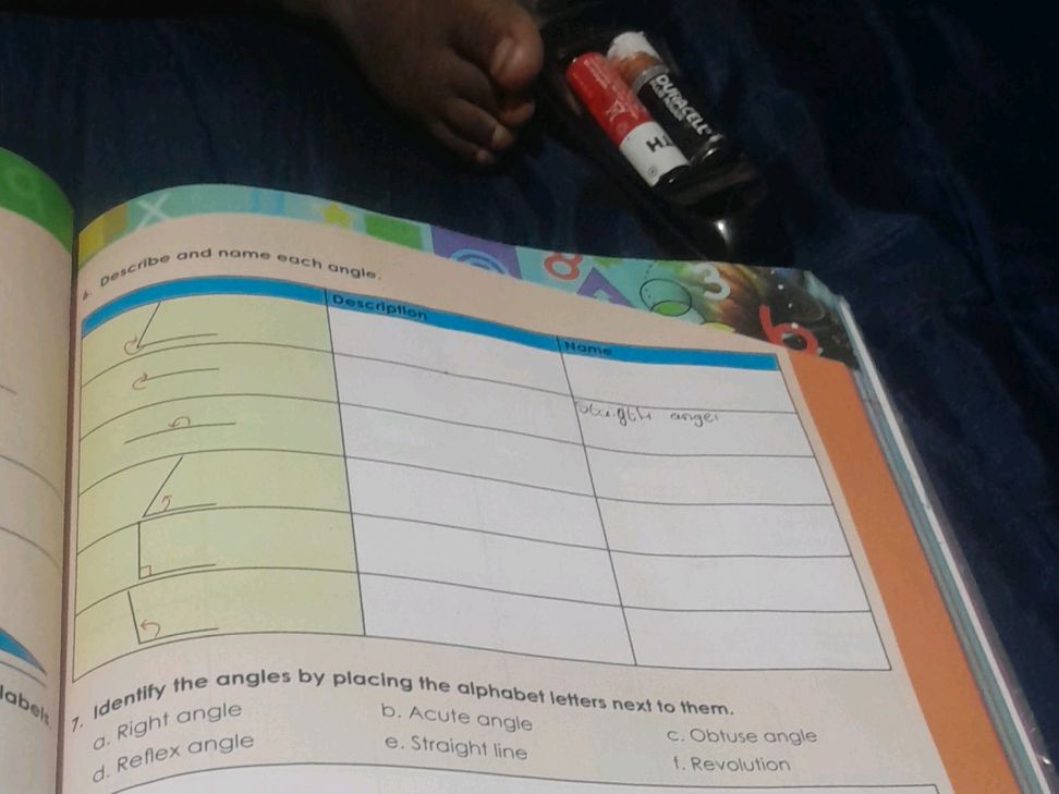 4. Describe and name each angle. | | | StudyX