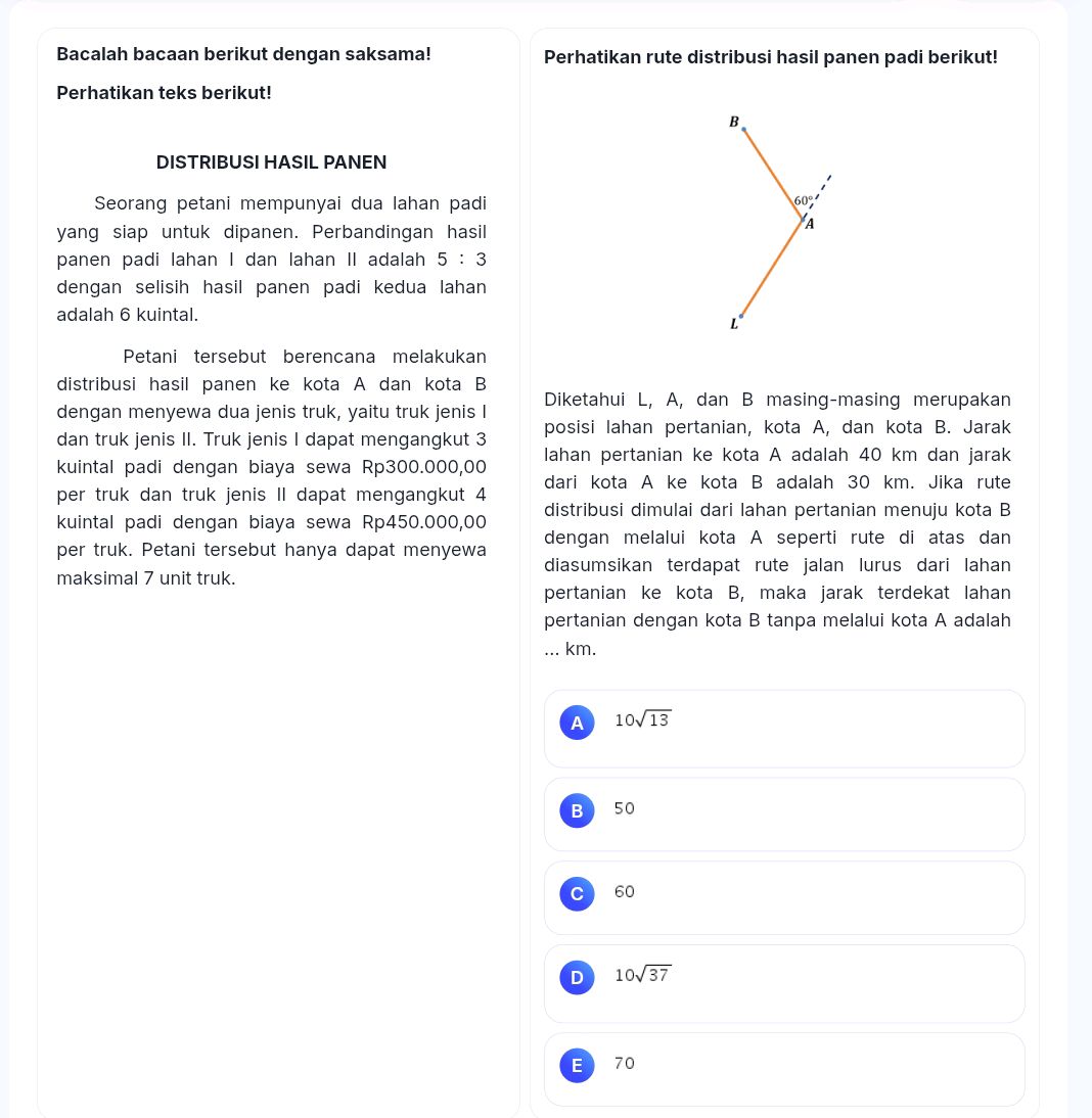 Diketahui L, A, dan B masing-masing | StudyX